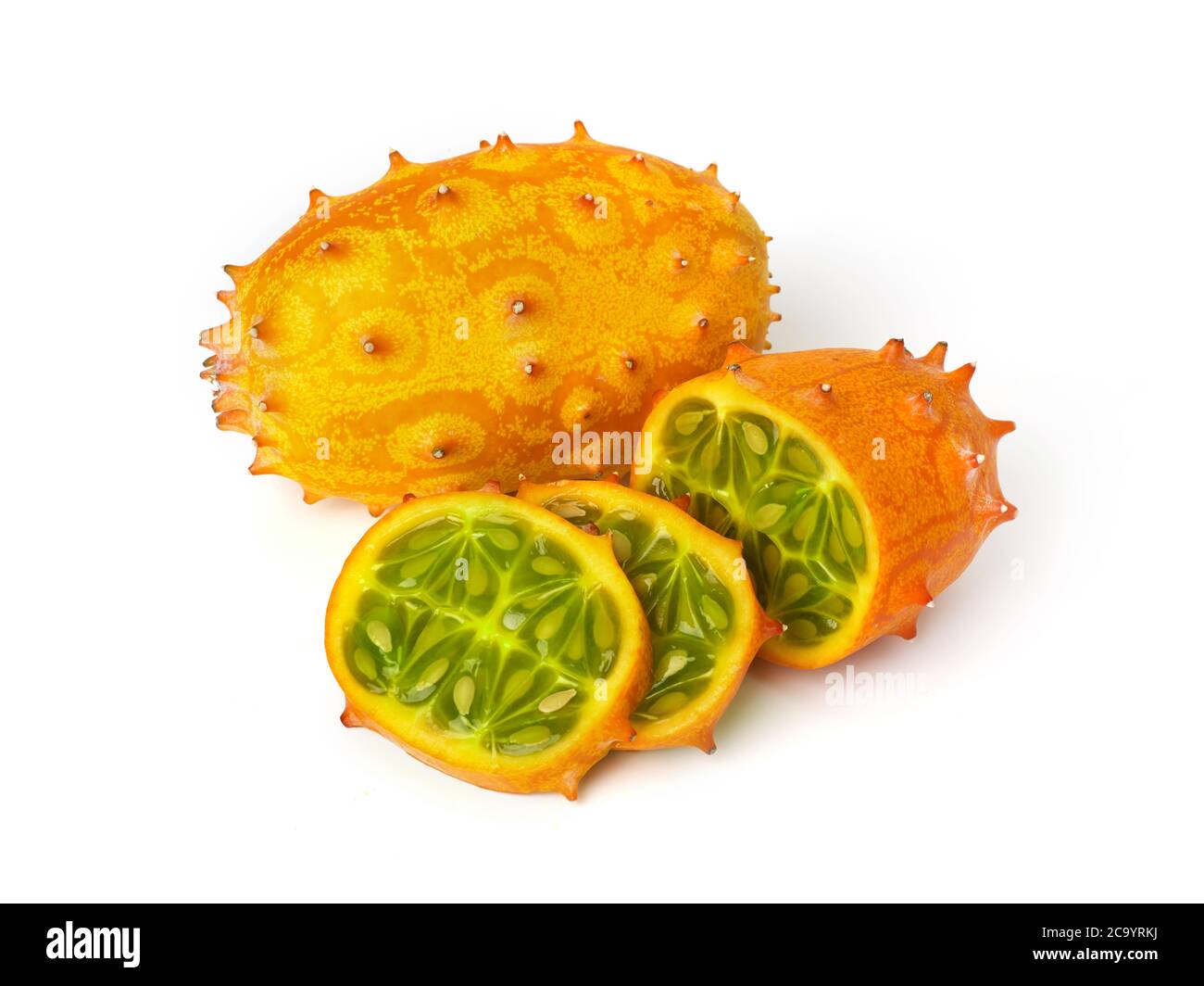 Kiwano fruit isolated on white Stock Photo - Alamy