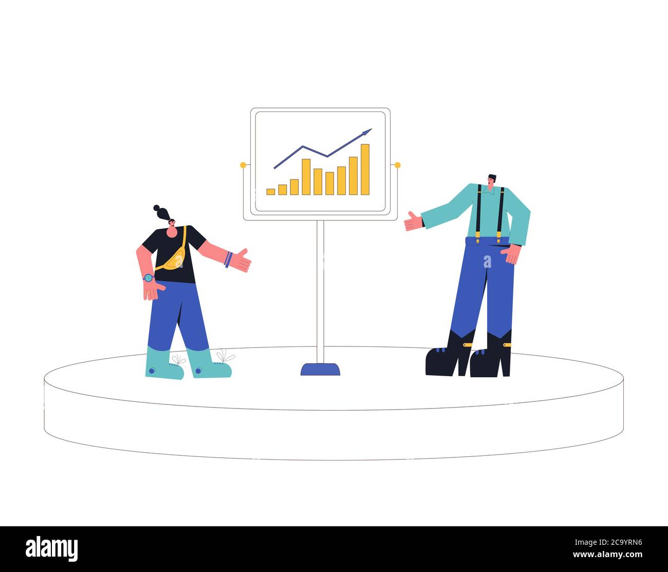 Financial literacy concept. ABC of finance. Tiny people with board ...