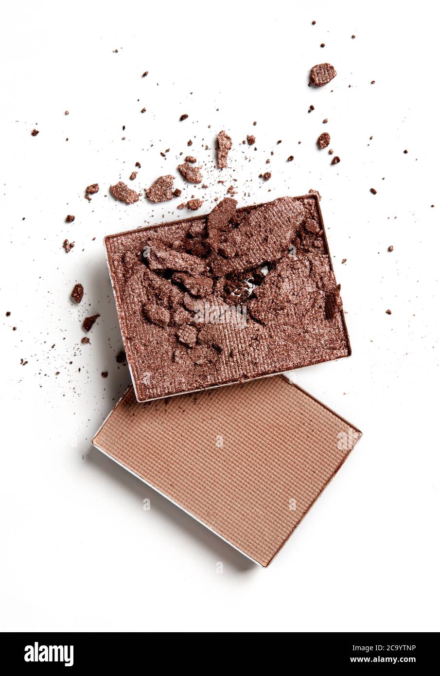 Eye shadow powders variety on white background Stock Photo - Alamy