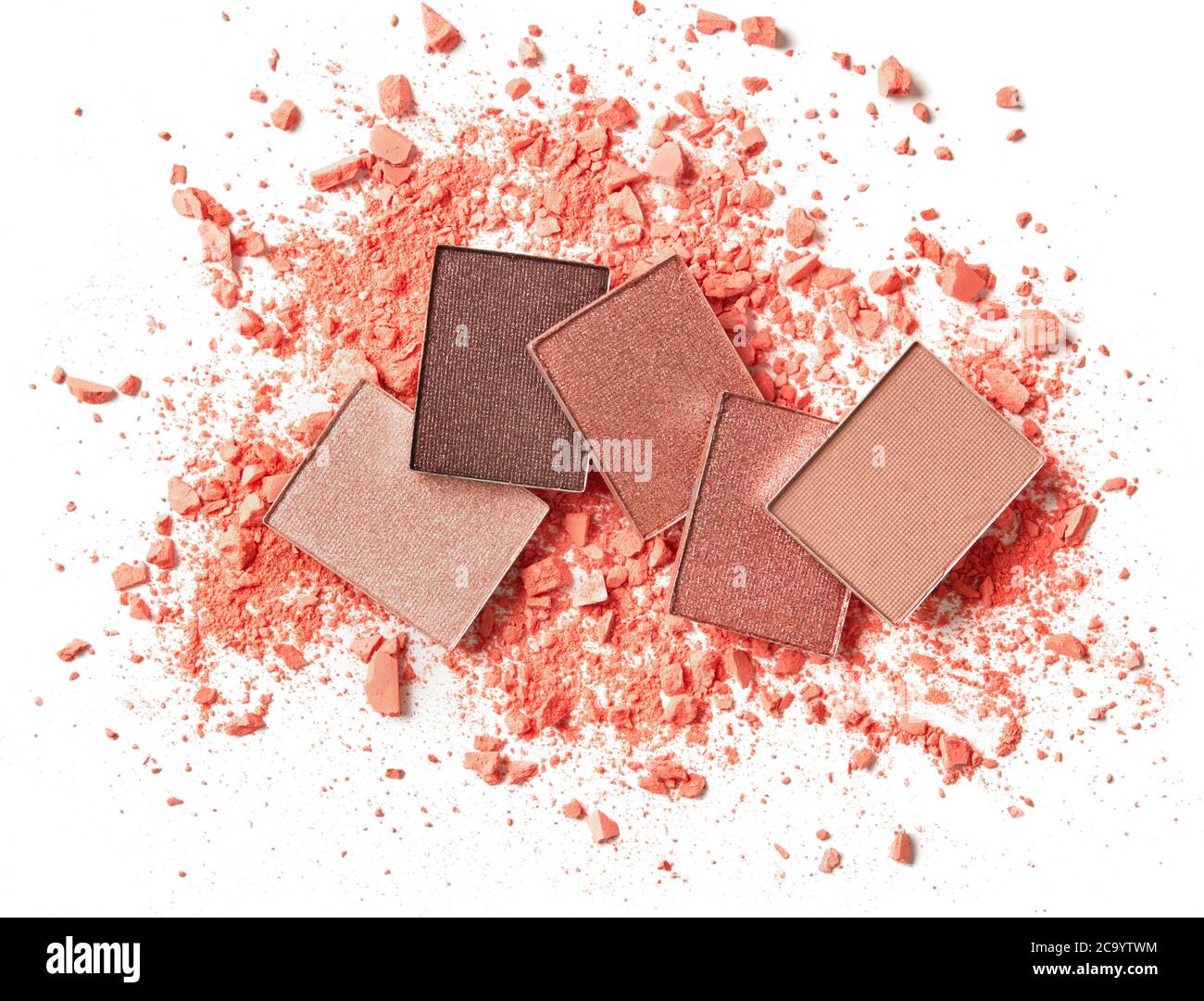 Crushed face powder on white background Stock Photo - Alamy
