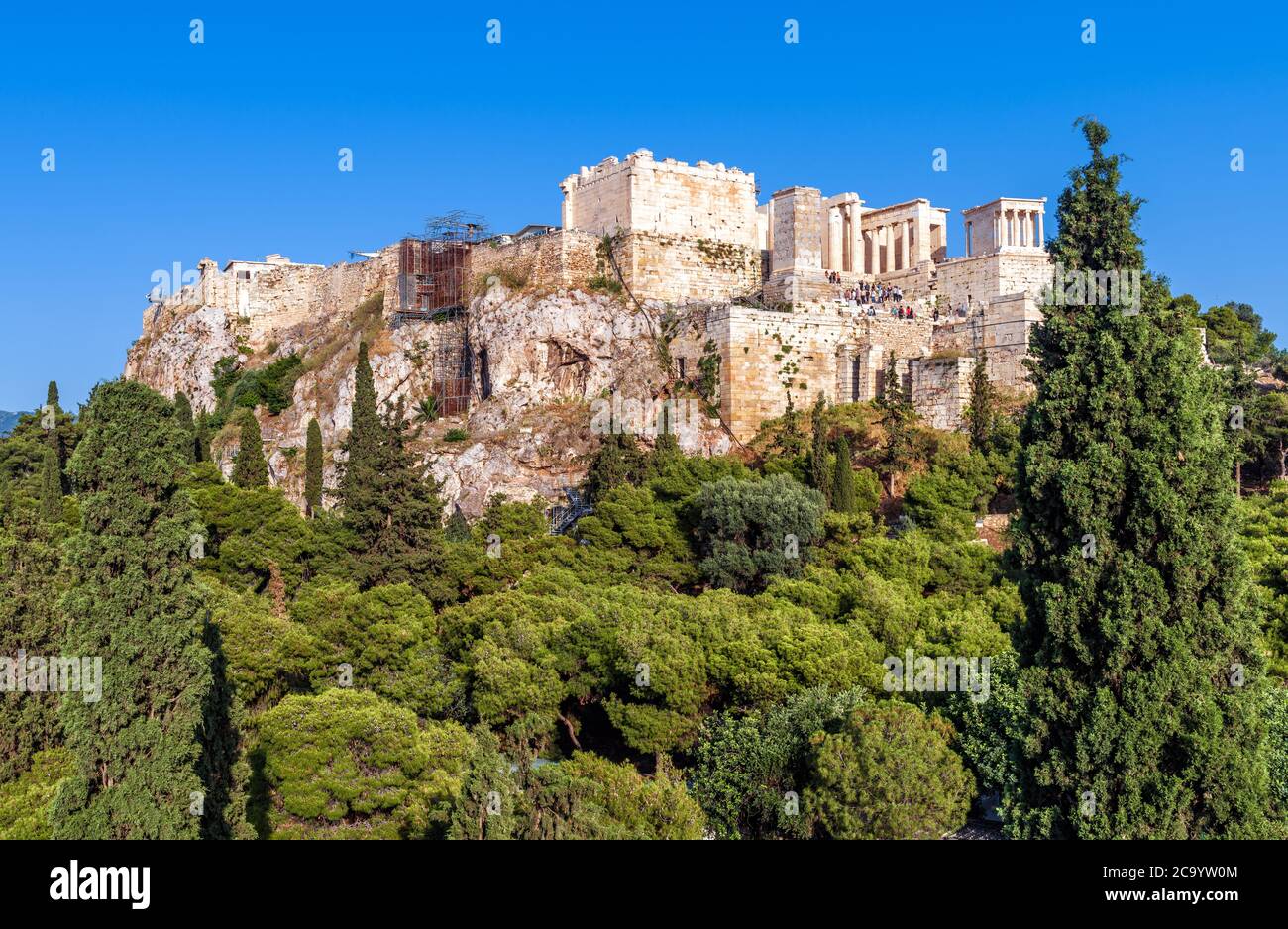 Acropolis of Athens in summer, Greece. It is top landmark of Athens ...