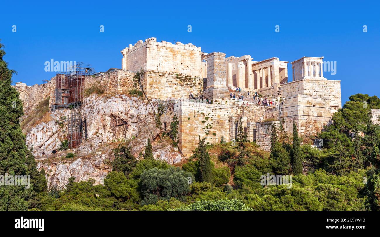 Acropolis of Athens in summer, Greece. It is top tourist attraction of ...