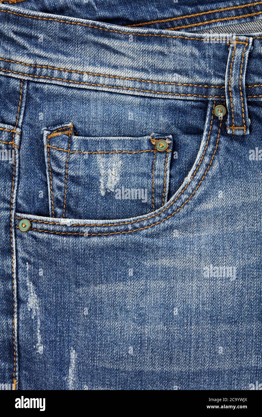 Jeans front pocket detail Stock Photo - Alamy