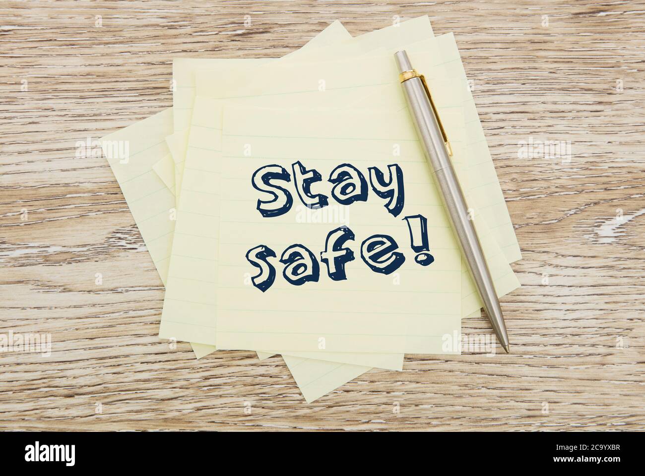 Stay safe message on post-it Stock Photo - Alamy