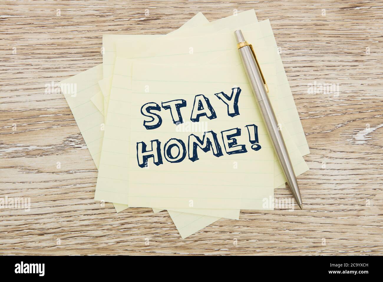 Stay home message on post-it Stock Photo - Alamy