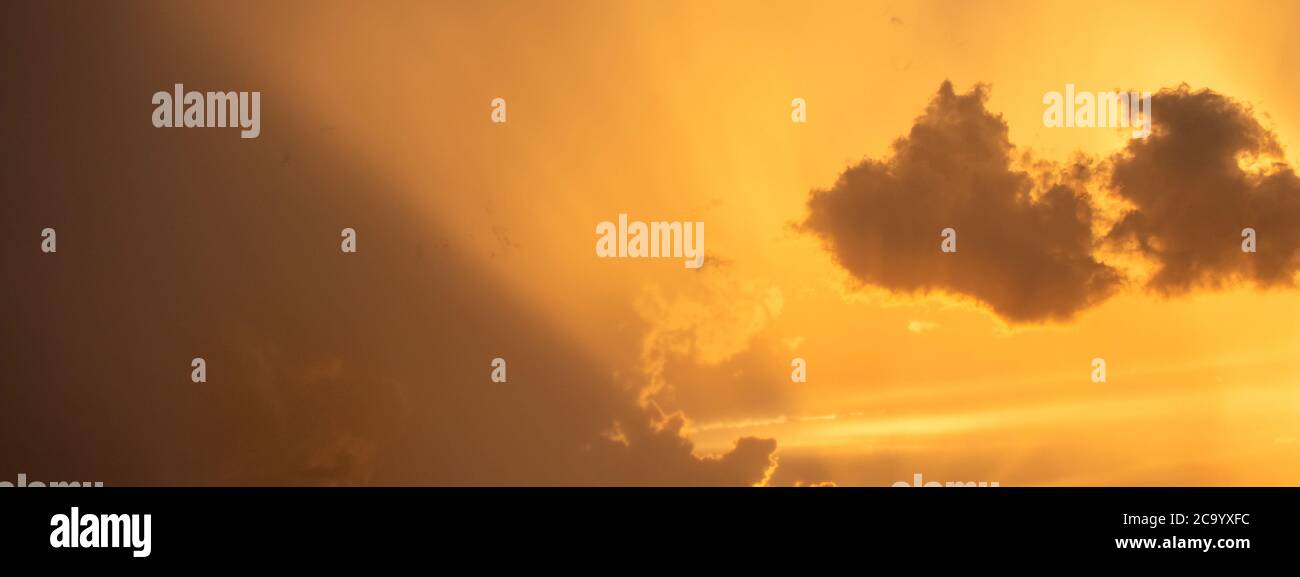 Sunset / sunrise with dramatic cloudscape, vivid colors and negative ...