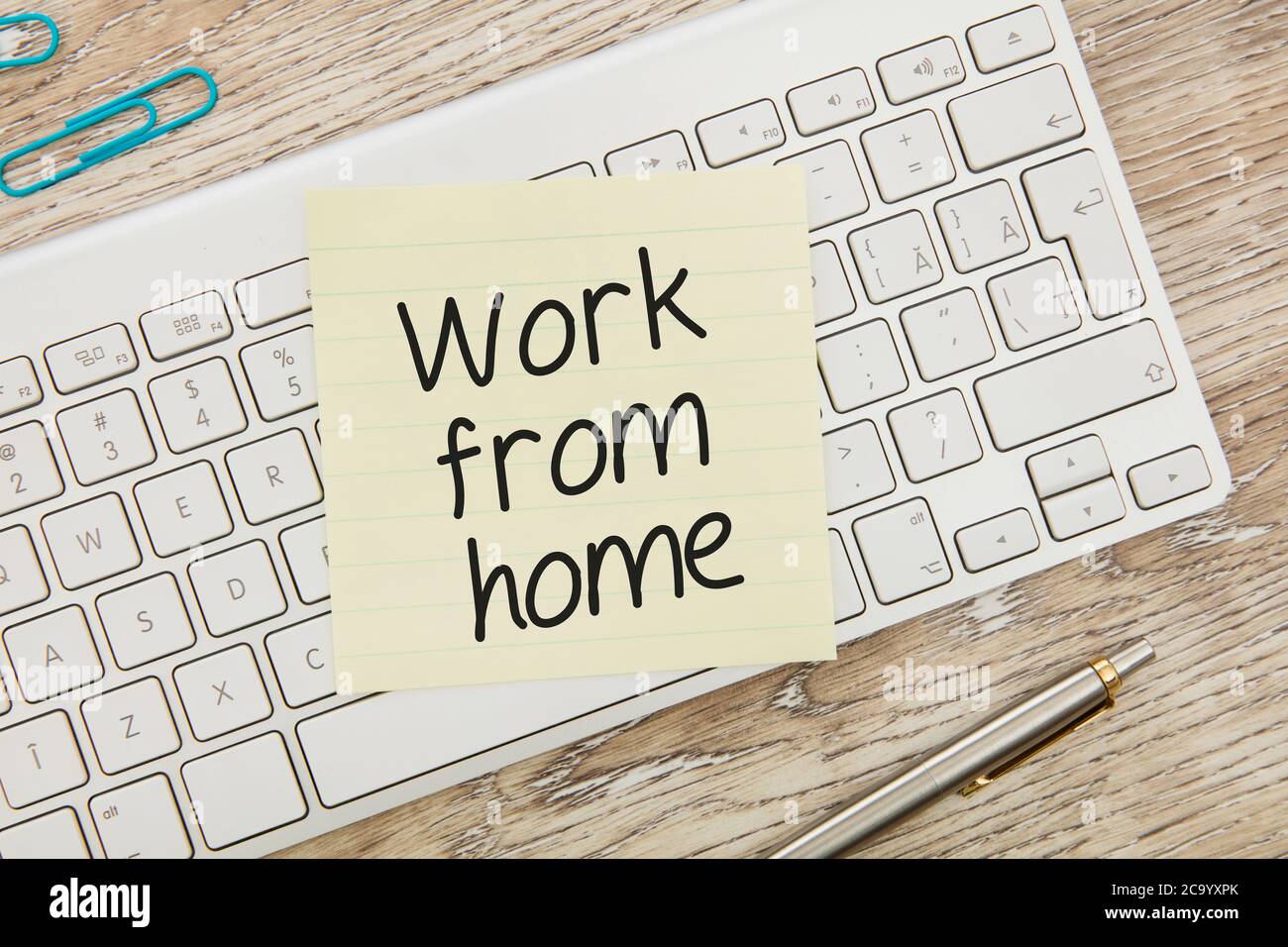 Work from home on post-it Stock Photo - Alamy