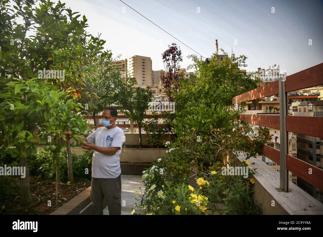 27 July 2020, Lebanon, Beirut: Lebanese Abed Halabi, an owner of a ...