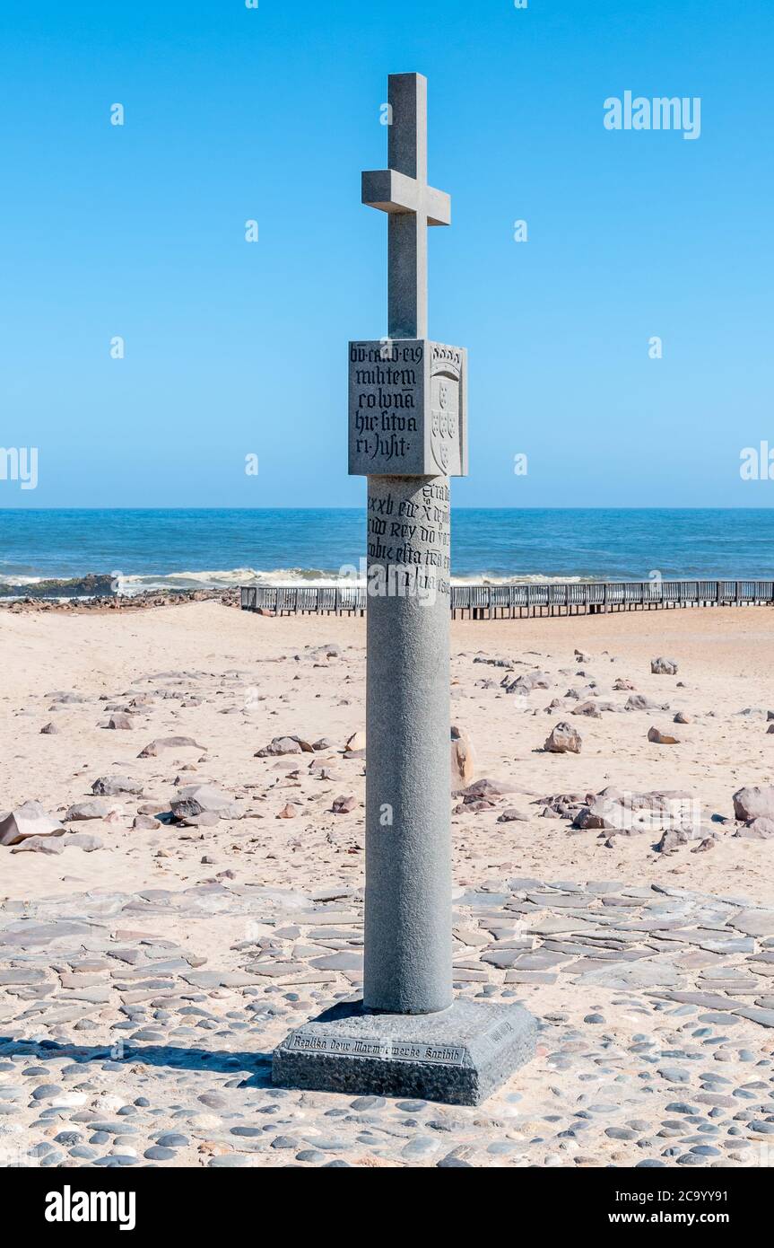 CAPE CROSS, NAMIBIA - JUNE 7, 2011: Replica of the cross planted by ...