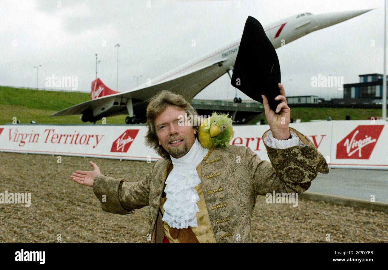 Virgin Atlantic boss Sir Richard Branson at entrance to London Heathrow ...