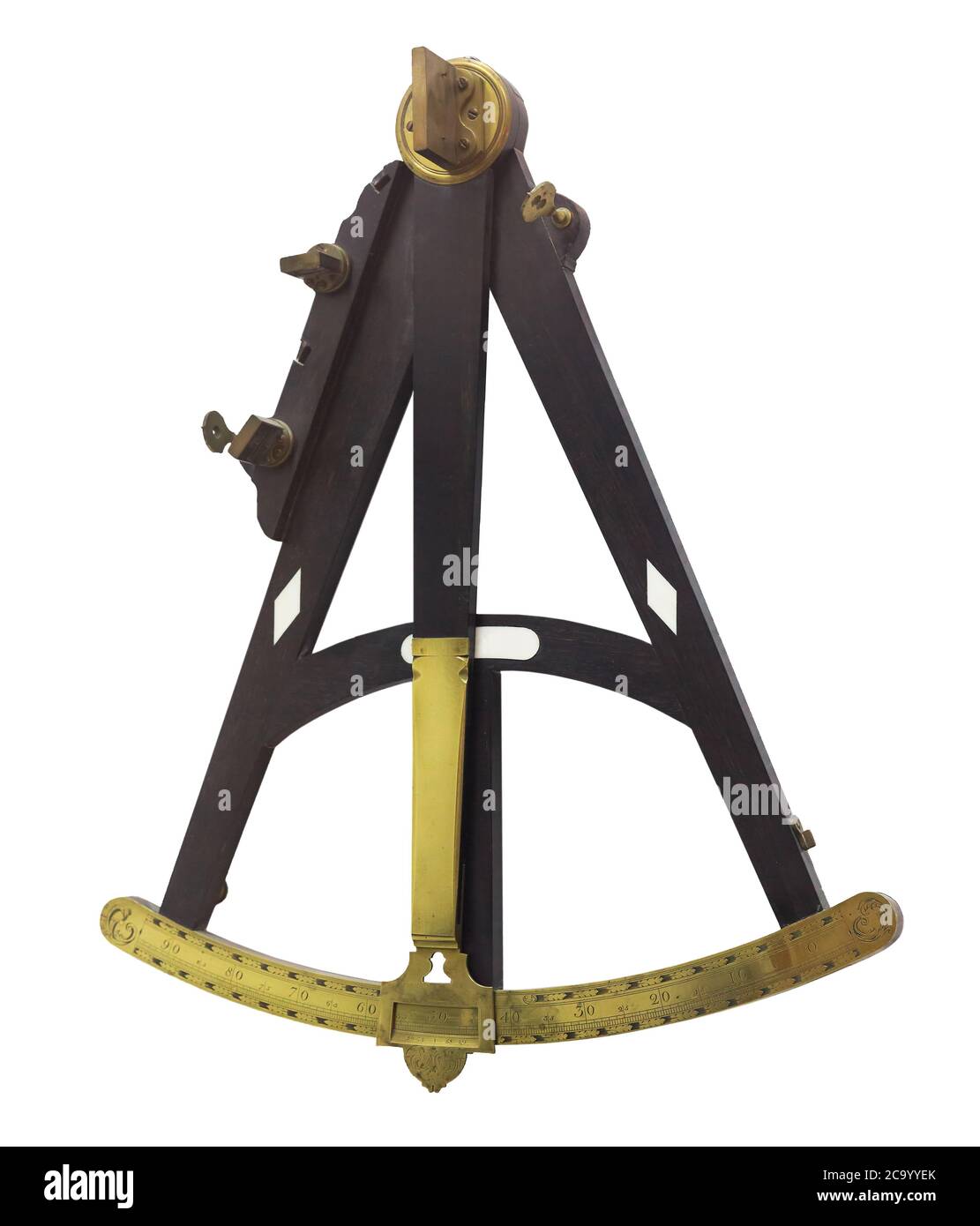 Antique brass sextant Cut Out Stock Images & Pictures - Alamy