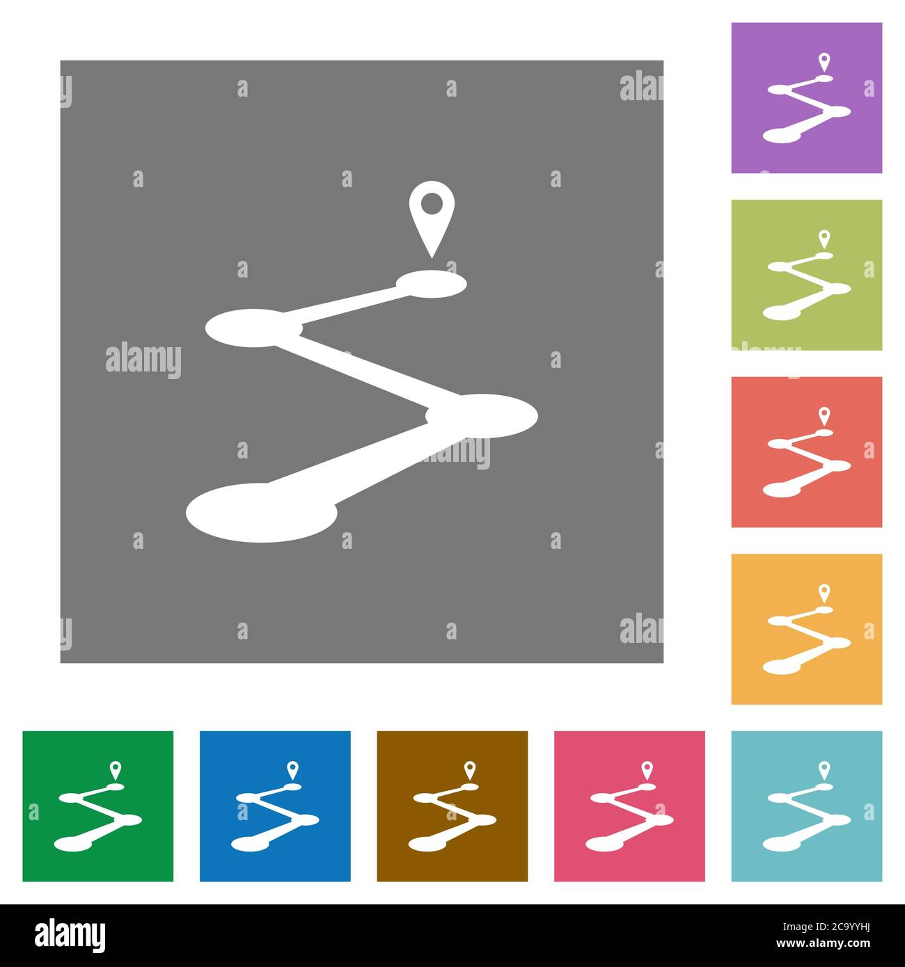 Roadmap flat icons on simple color square backgrounds Stock Vector Image & Art - Alamy