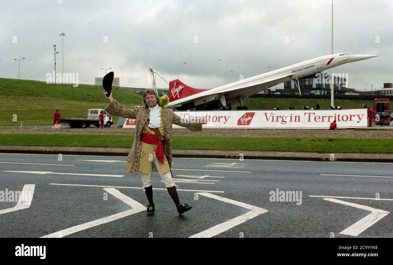Virgin Atlantic boss Sir Richard Branson at entrance to London Heathrow ...