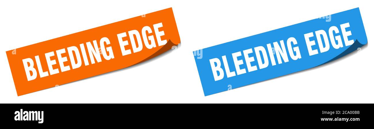 bleeding edge paper peeler sign set. bleeding edge sticker Stock Vector ...