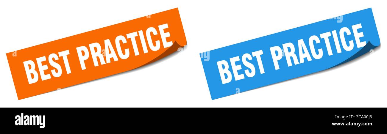 best practice paper peeler sign set. best practice sticker Stock Vector ...