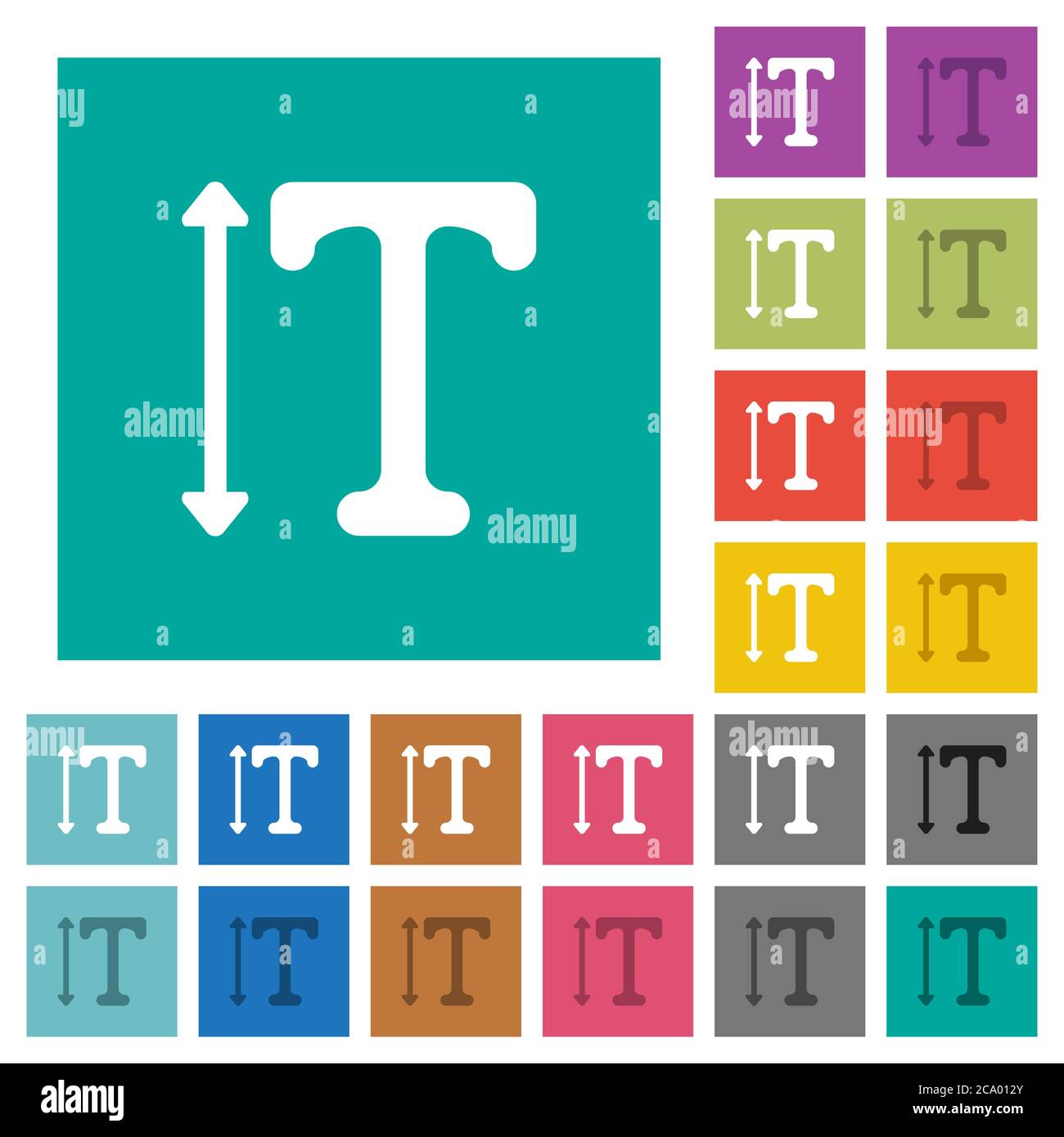 Adjust font height multi colored flat icons on plain square backgrounds ...