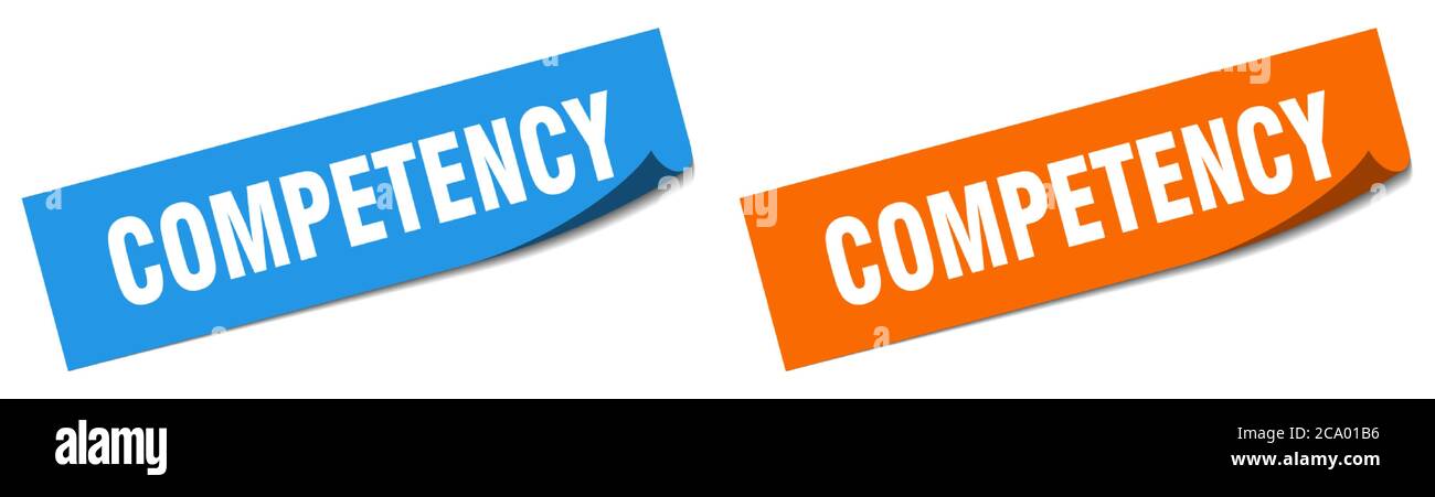 competency paper peeler sign set. competency sticker Stock Vector Image ...