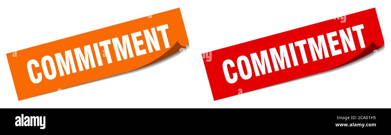 commitment paper peeler sign set. commitment sticker Stock Vector Image ...