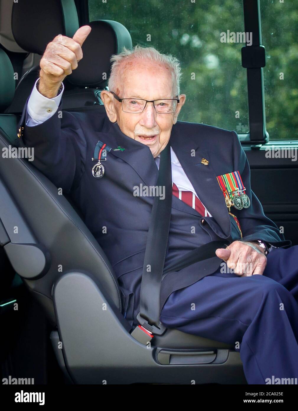 Captain Sir Tom Moore during a visit to the Army Foundation College in ...