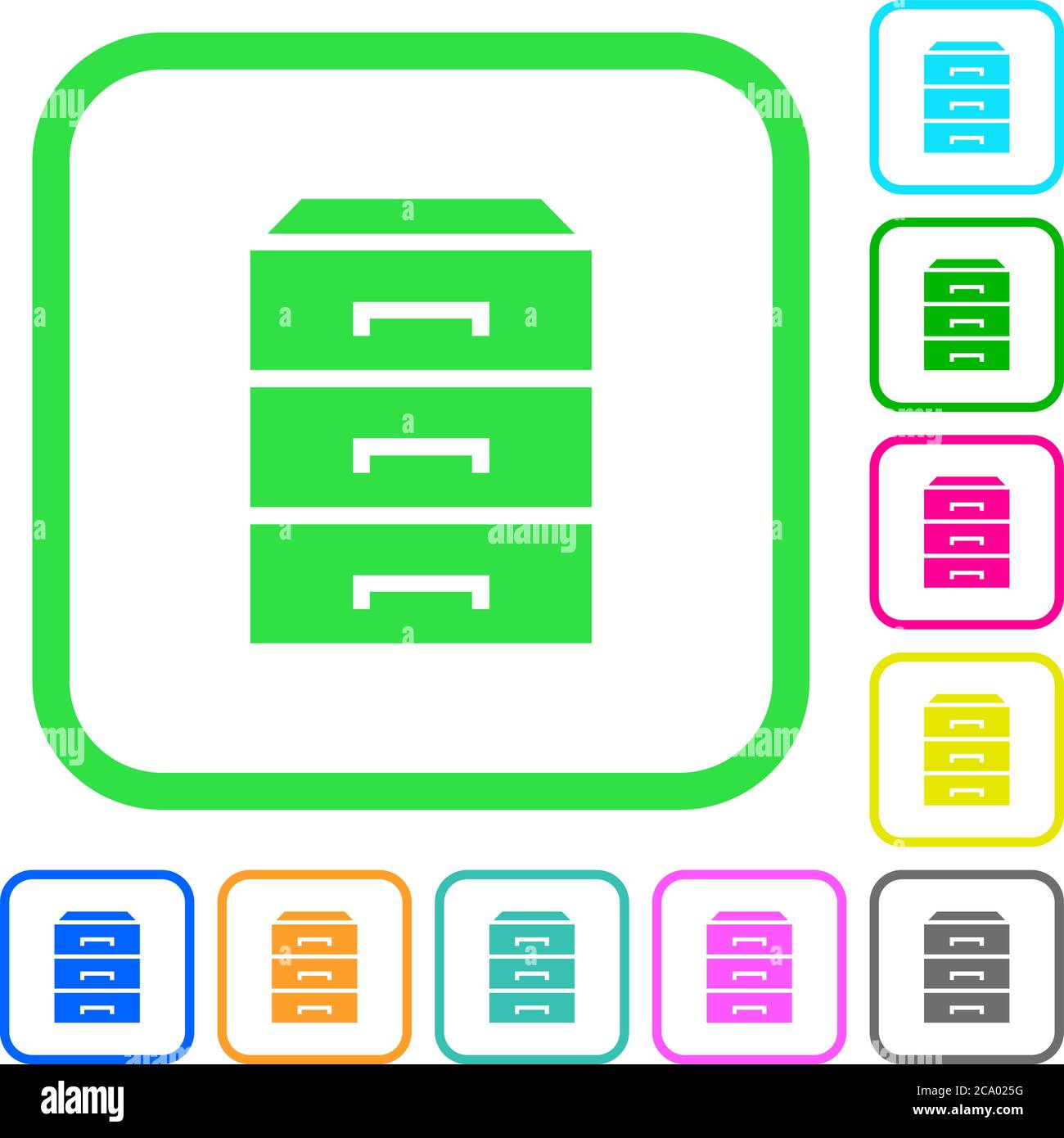 Categorize vivid colored flat icons in curved borders on white ...