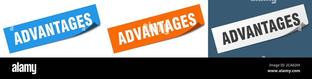 advantages paper peeler sign set. advantages sticker Stock Vector Image ...
