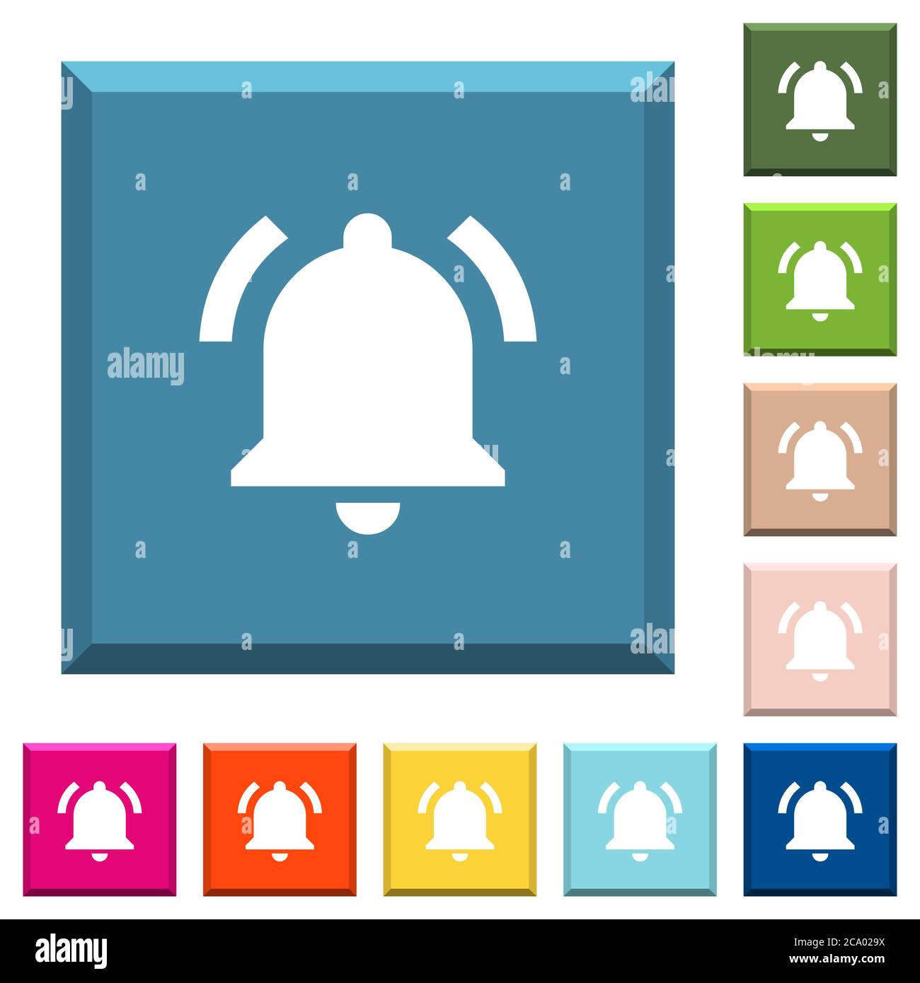 Active notification white icons on edged square buttons in various ...