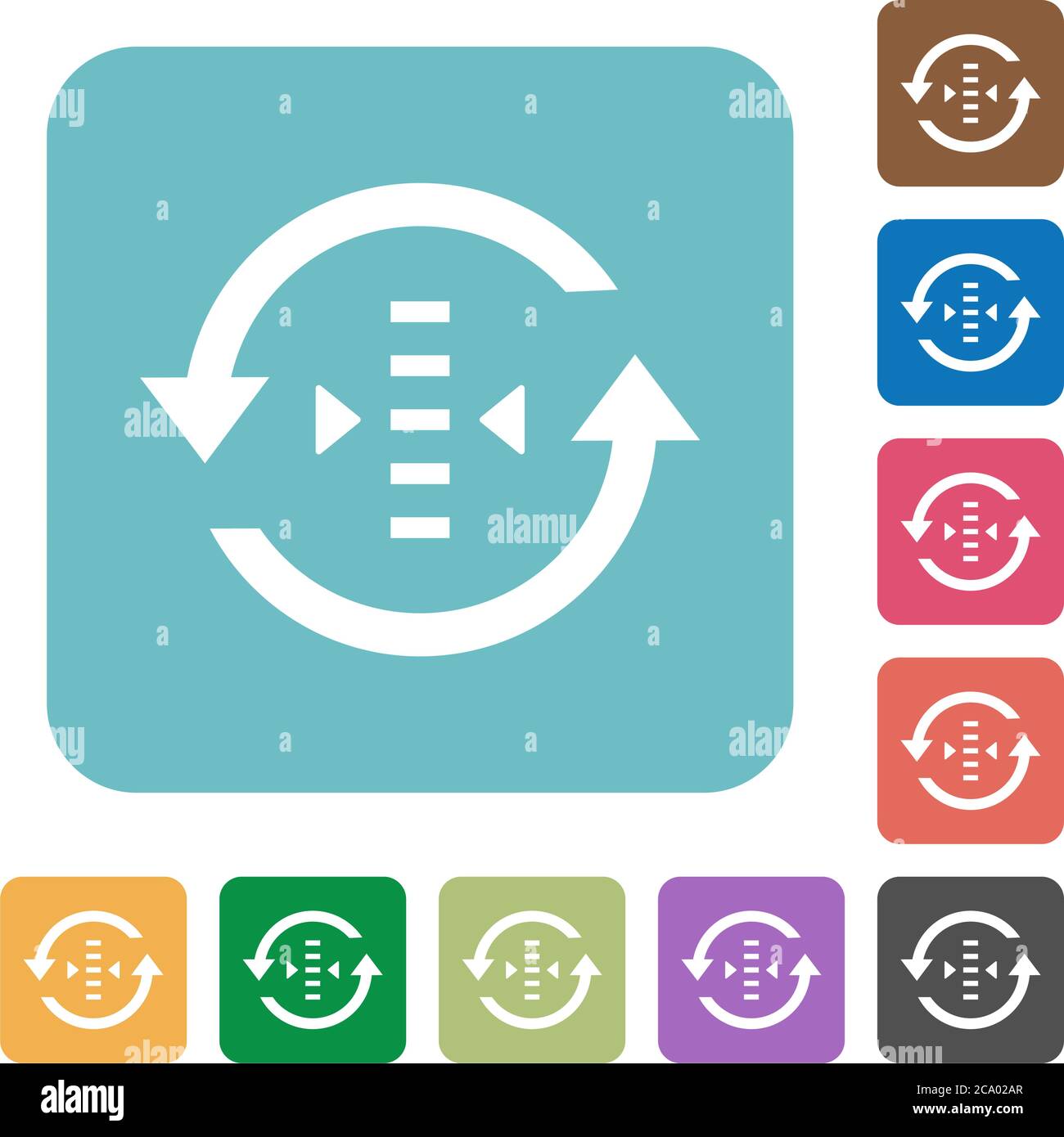 Adjust refresh rate white flat icons on color rounded square ...