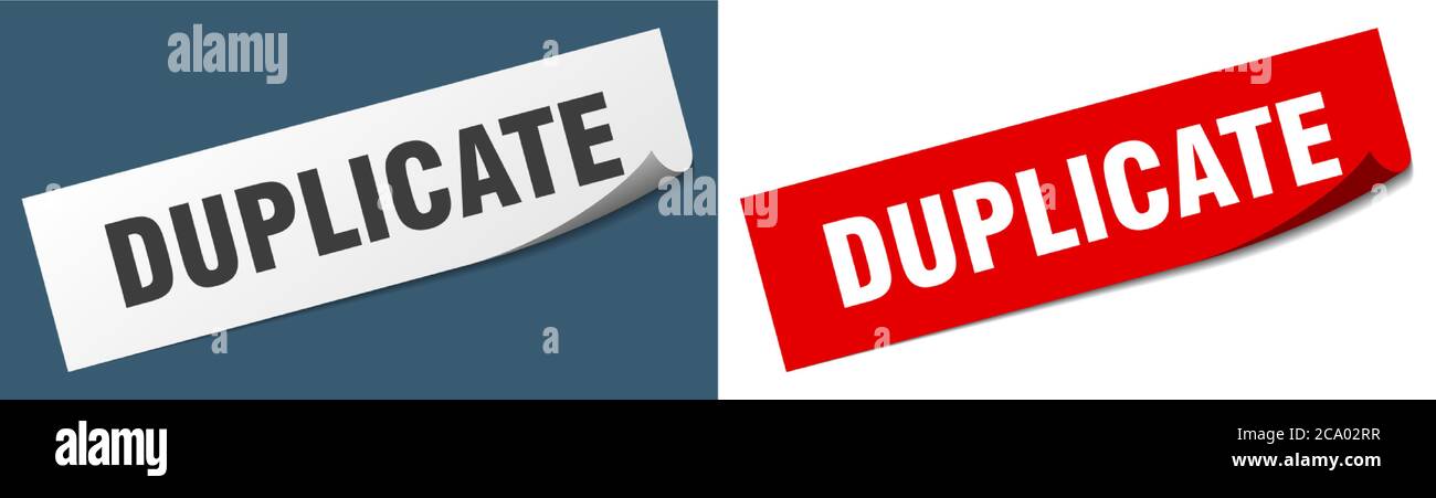 duplicate paper peeler sign set. duplicate sticker Stock Vector Image ...