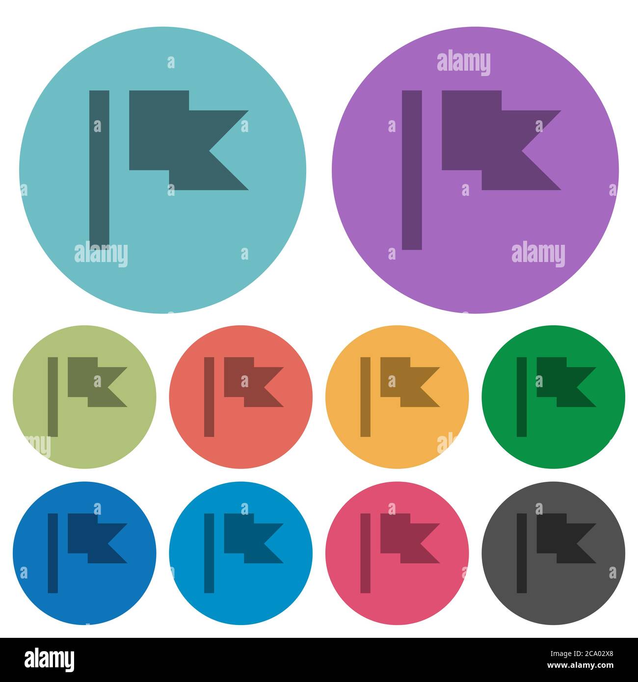 Flag darker flat icons on color round background Stock Vector Image ...