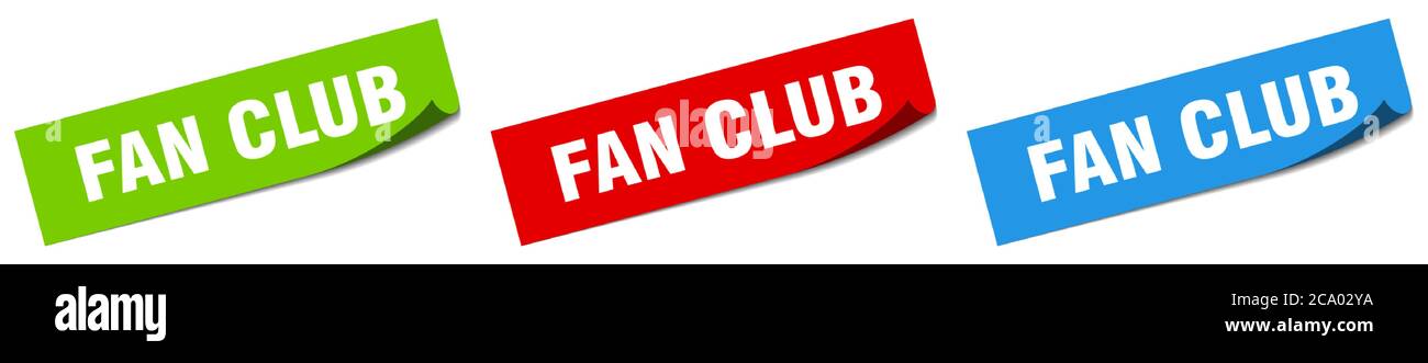 fan club paper peeler sign set. fan club sticker Stock Vector Image ...