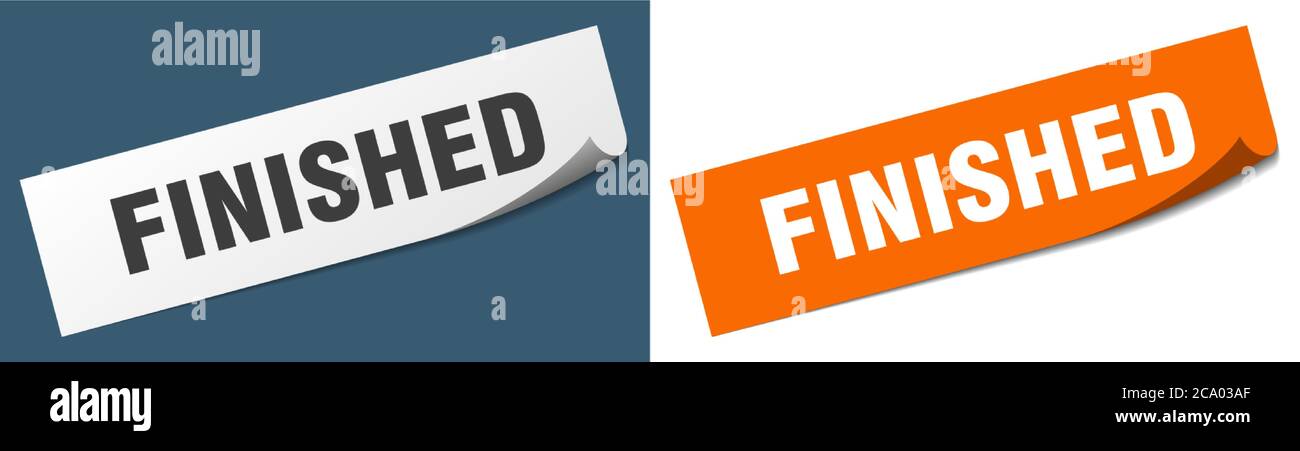 finished paper peeler sign set. finished sticker Stock Vector Image ...