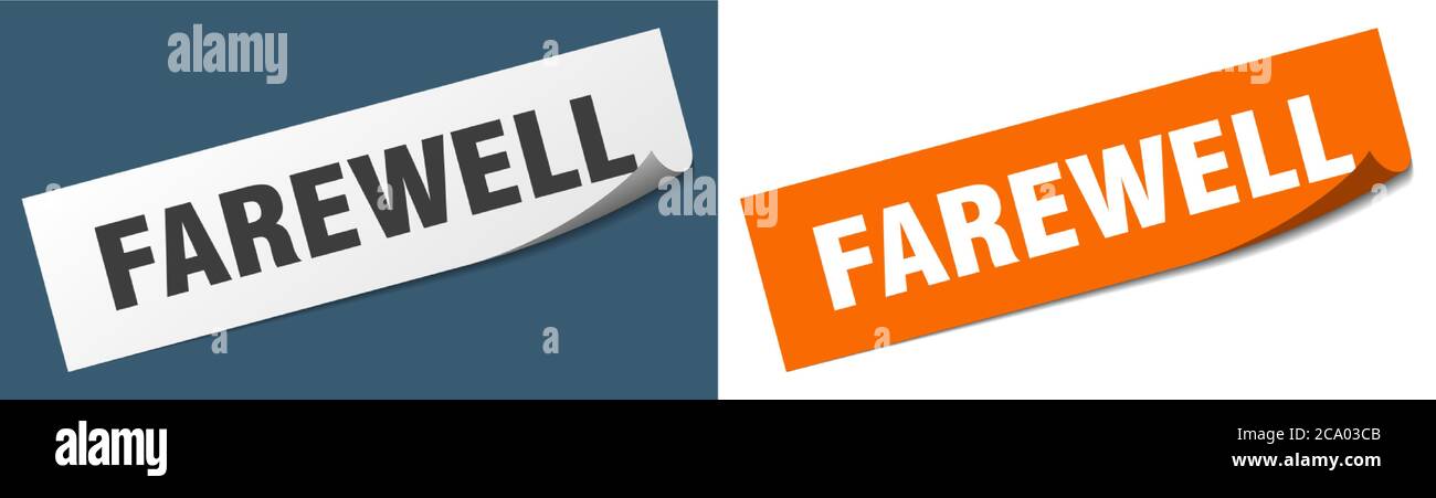 farewell paper peeler sign set. farewell sticker Stock Vector Image ...