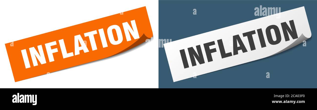 inflation paper peeler sign set. inflation sticker Stock Vector Image ...