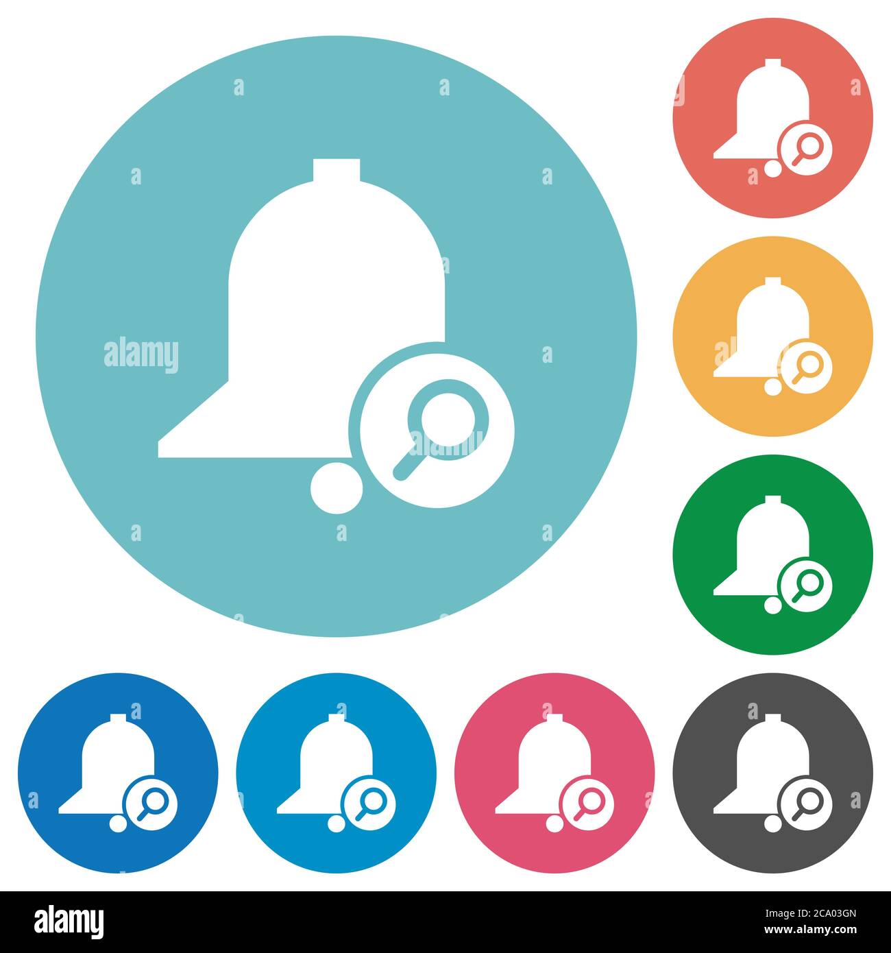 Find reminder flat white icons on round color backgrounds Stock Vector ...