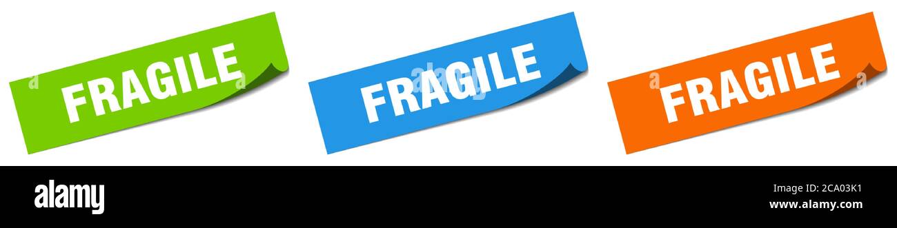 fragile paper peeler sign set. fragile sticker Stock Vector Image & Art ...