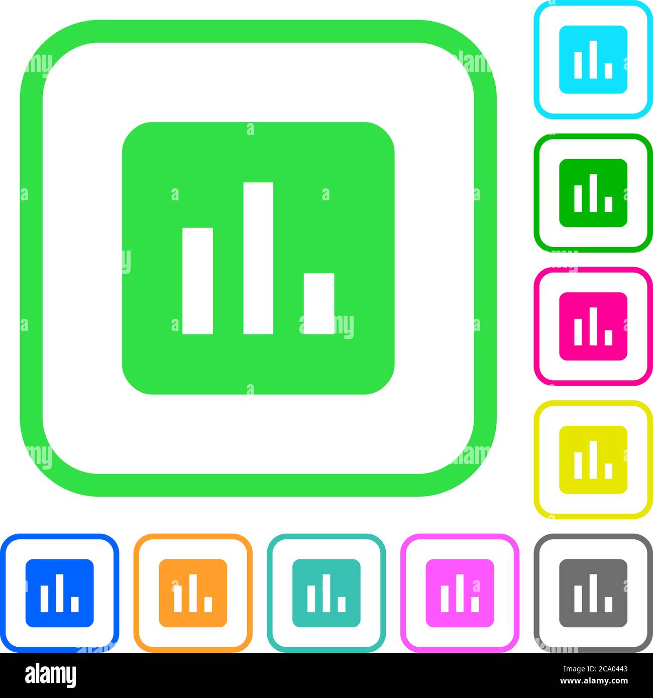 Chart vivid colored flat icons in curved borders on white background ...