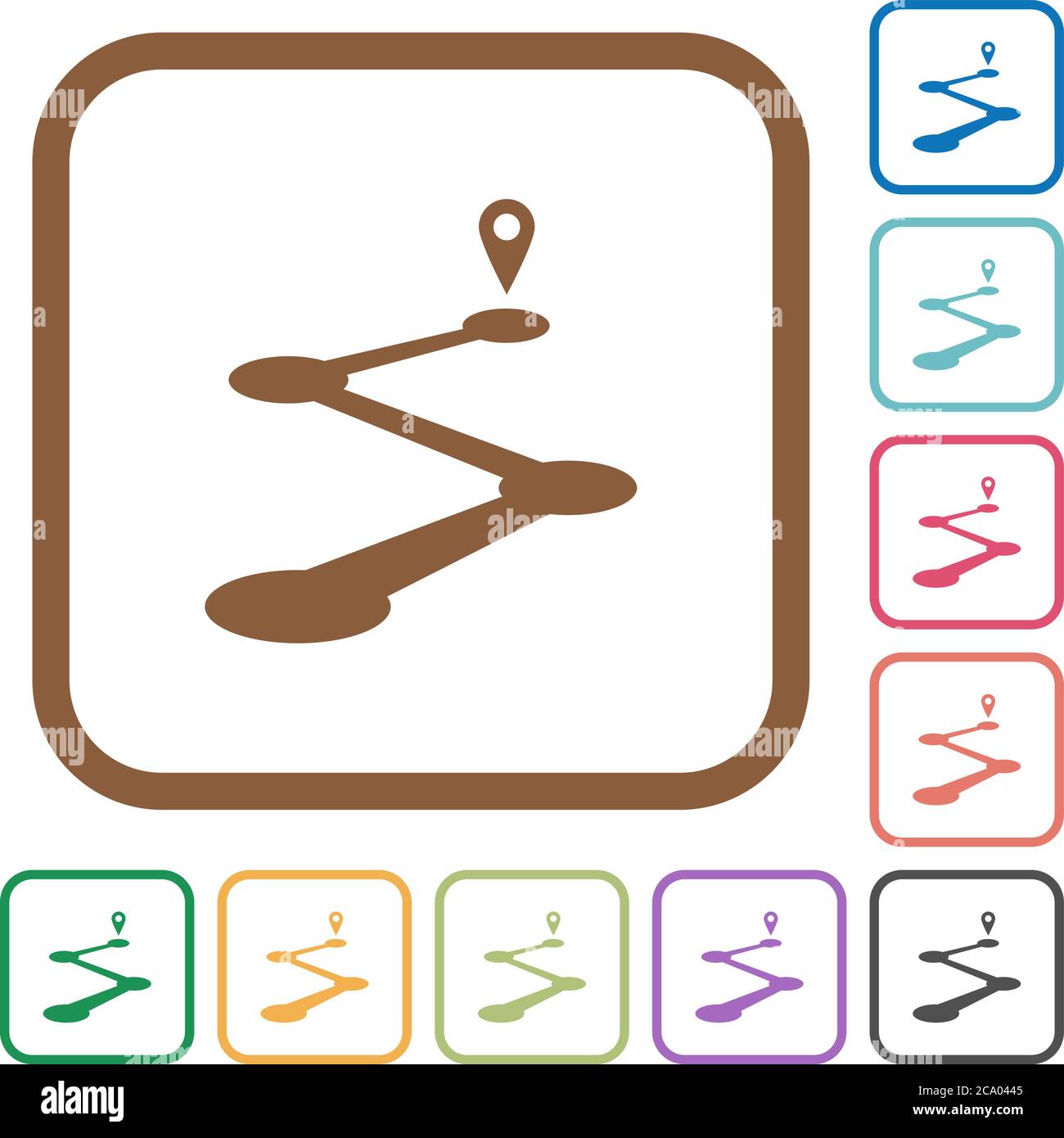 Roadmap simple icons in color rounded square frames on white background Stock Vector Image & Art ...