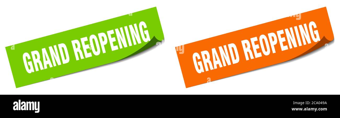 grand reopening paper peeler sign set. grand reopening sticker Stock ...