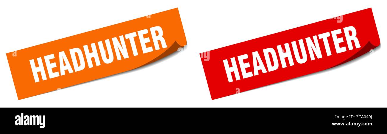 headhunter paper peeler sign set. headhunter sticker Stock Vector Image ...