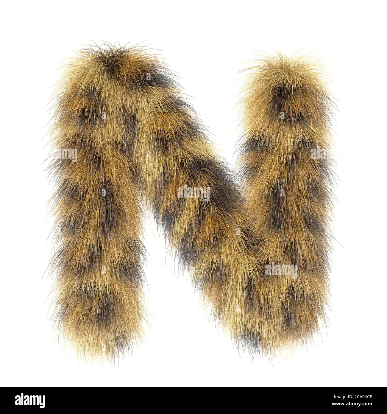 3d Leopard creative funny cute fur letter N Stock Photo - Alamy