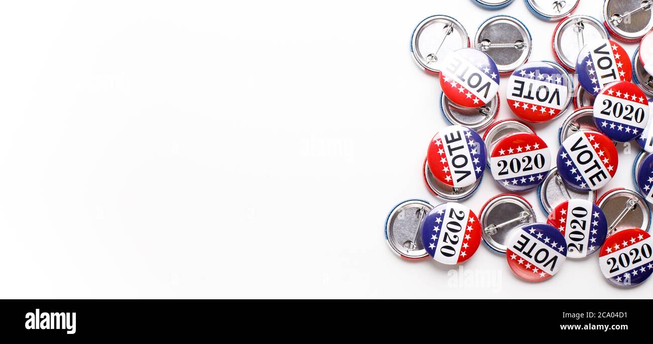 Variety Of Presidential Election Buttons isolated on white Stock Photo ...