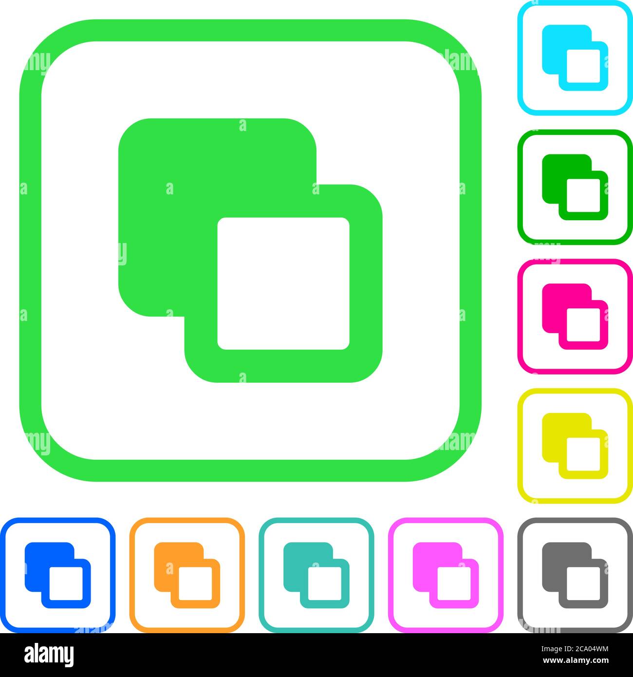 Subtract shapes vivid colored flat icons in curved borders on white ...
