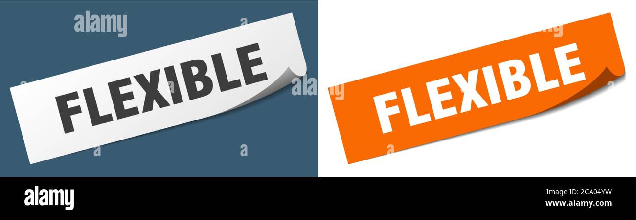 flexible paper peeler sign set. flexible sticker Stock Vector Image ...