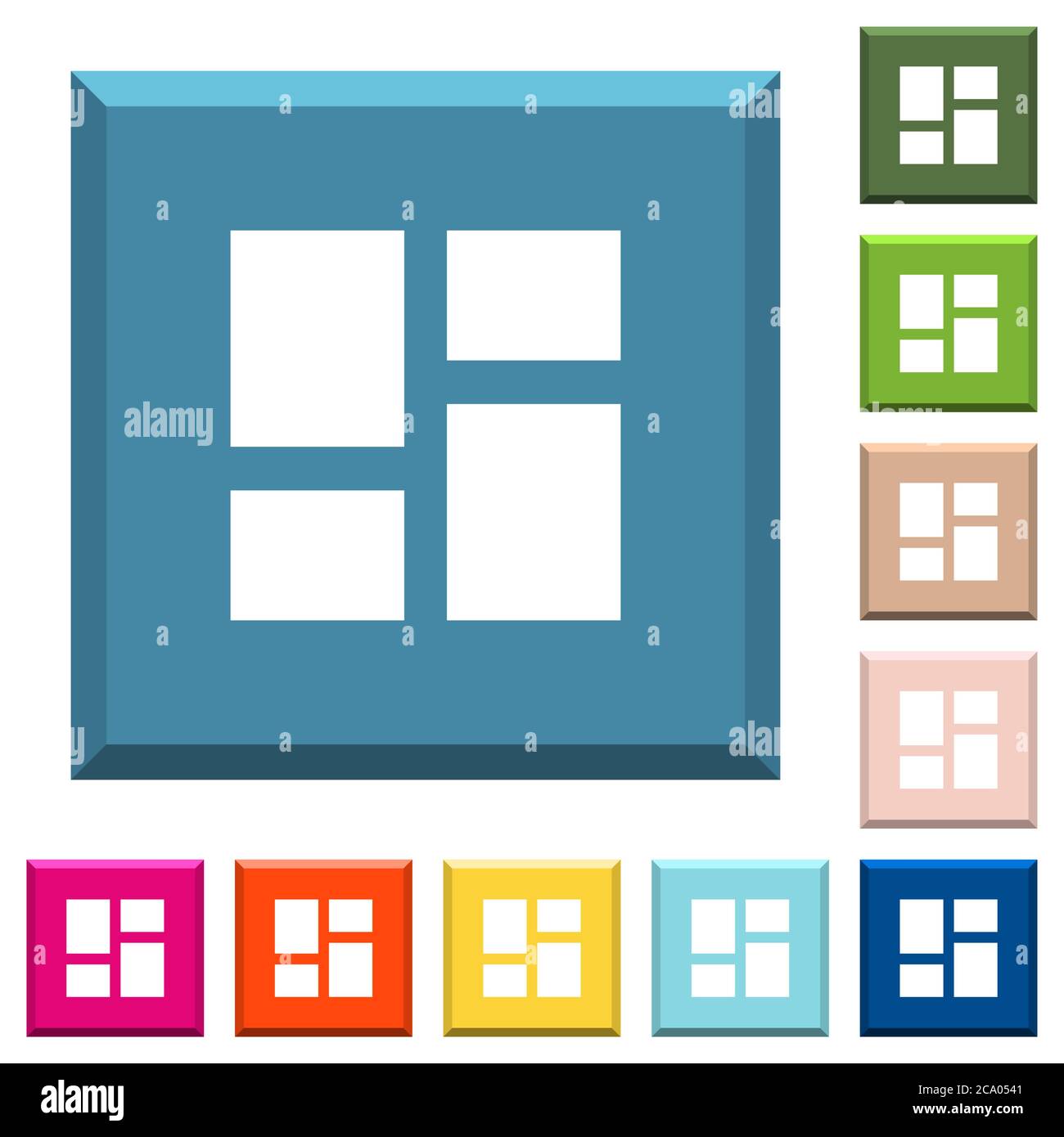 Admin dashboard panels white icons on edged square buttons in various ...