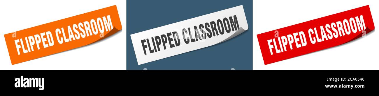 flipped classroom paper peeler sign set. flipped classroom sticker ...