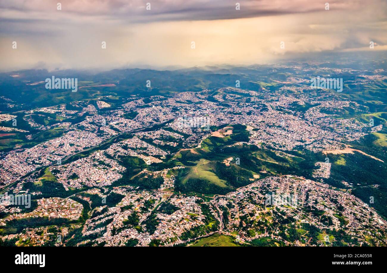 Aerial top view suburban transport hi-res stock photography and images ...