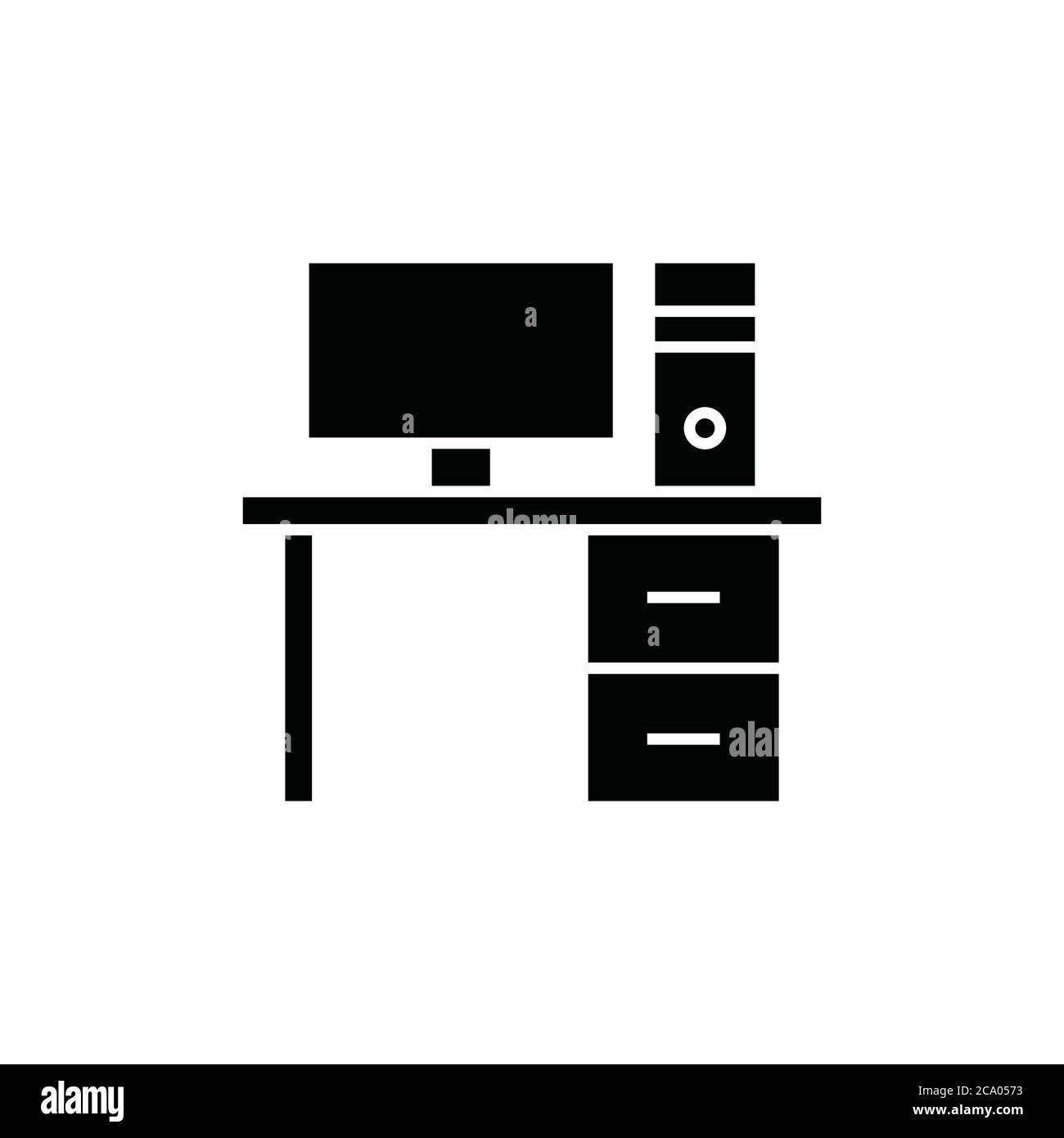 computer desk icon vector Stock Vector Image & Art - Alamy