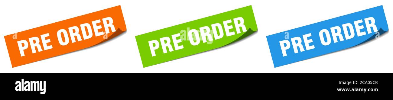 pre order paper peeler sign set. pre order sticker Stock Vector Image ...