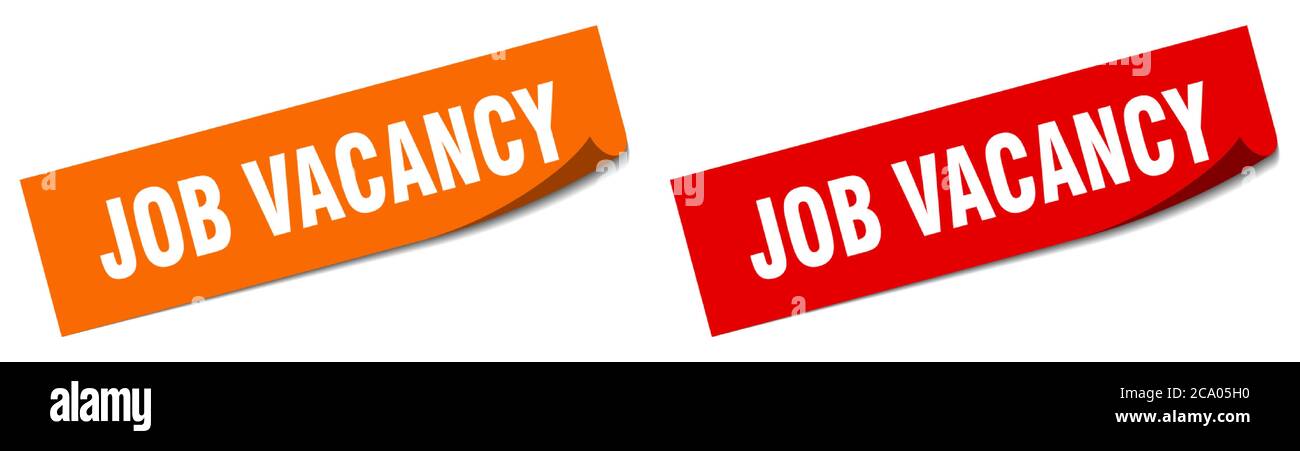 job vacancy paper peeler sign set. job vacancy sticker Stock Vector ...