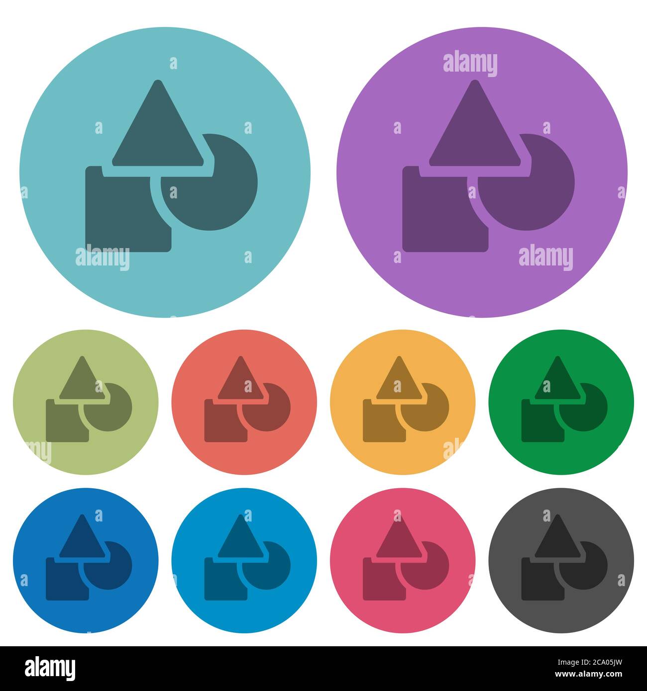 Basic geometric shapes darker flat icons on color round background Stock Vector Image & Art - Alamy